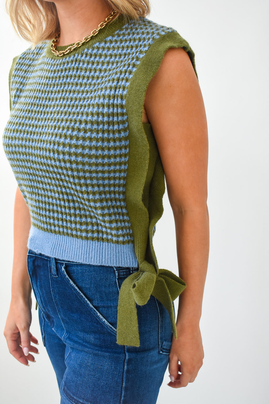 Stripe Tease Side Tie Sweater Vest – Maren + Main Boutique