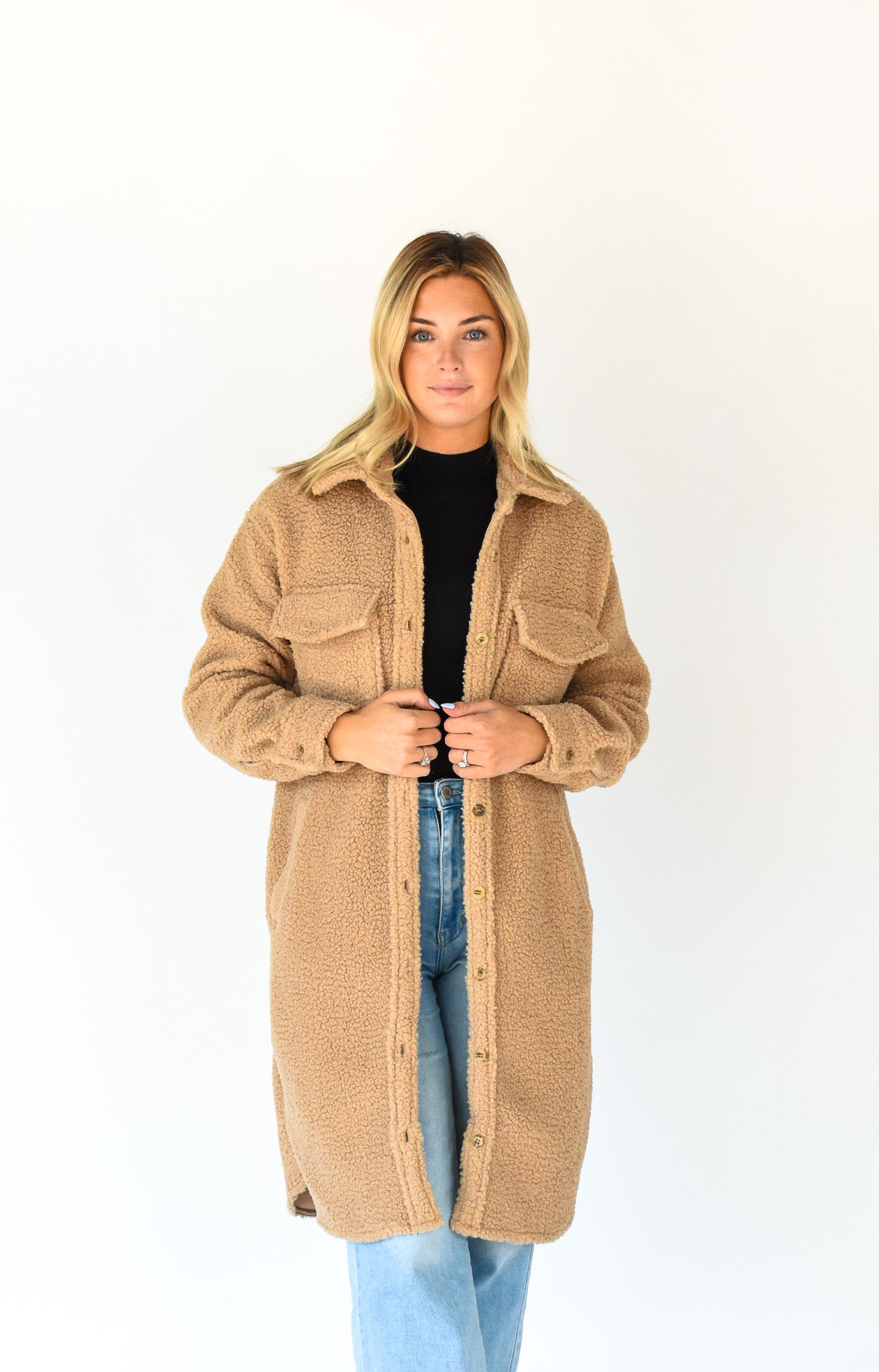 Cozy Feelings Long Sherpa Shacket – Maren + Main Boutique