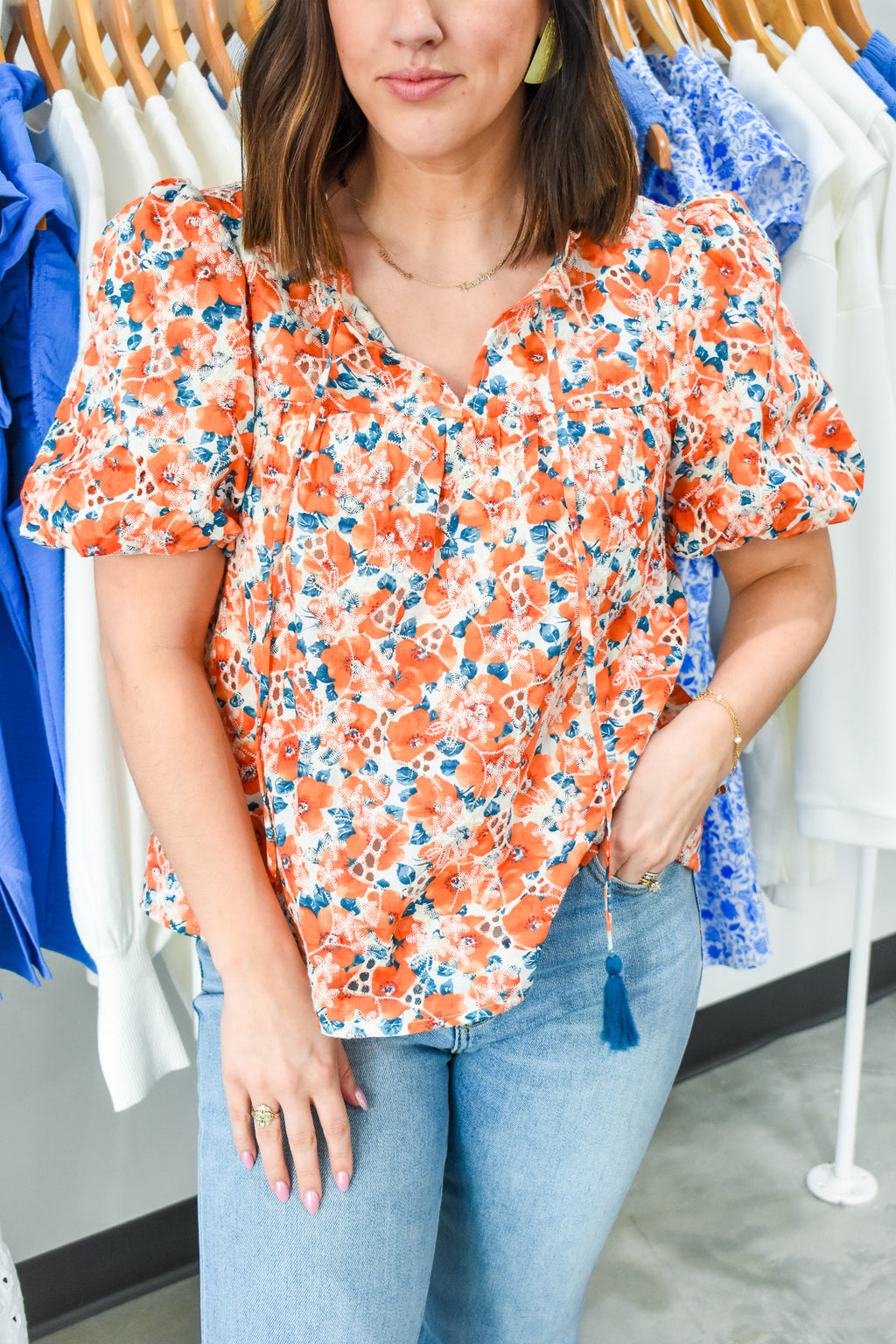 Practically Puff-ect Eyelet Top – Maren + Main Boutique