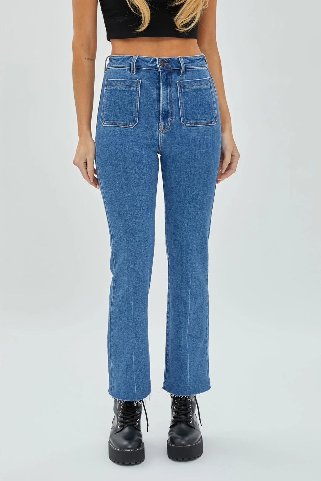 Happi Front Pocket High Rise Crop Flare Jeans – Maren + Main Boutique